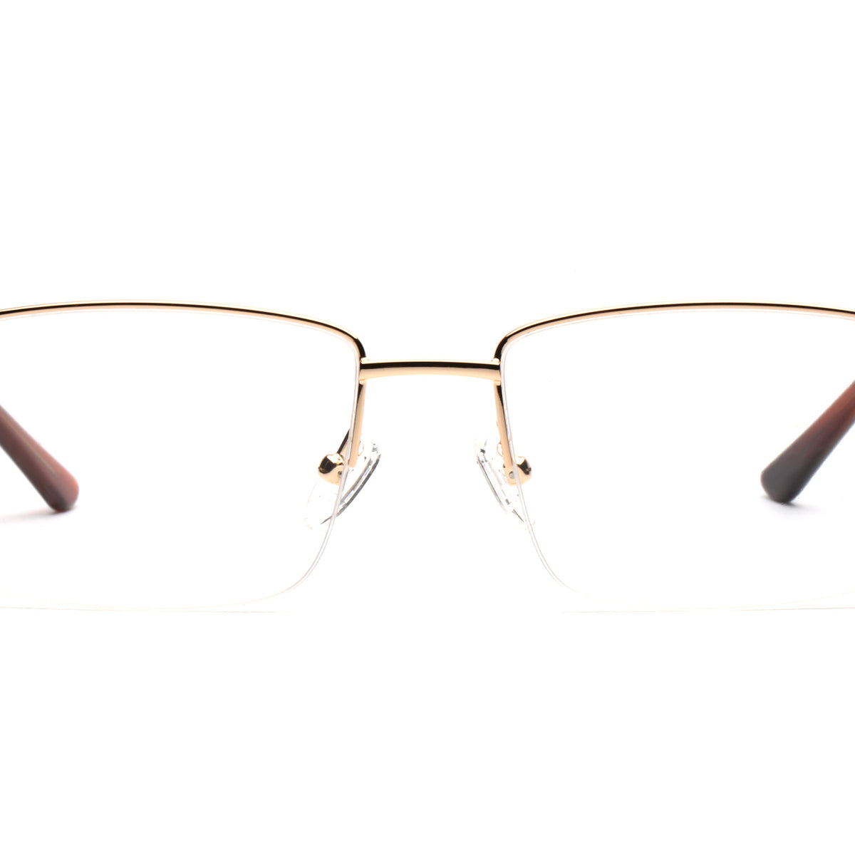 145MM XL Metal Half Rim Rectangle Eyeglasses | Oversized Eyeglasses for ...